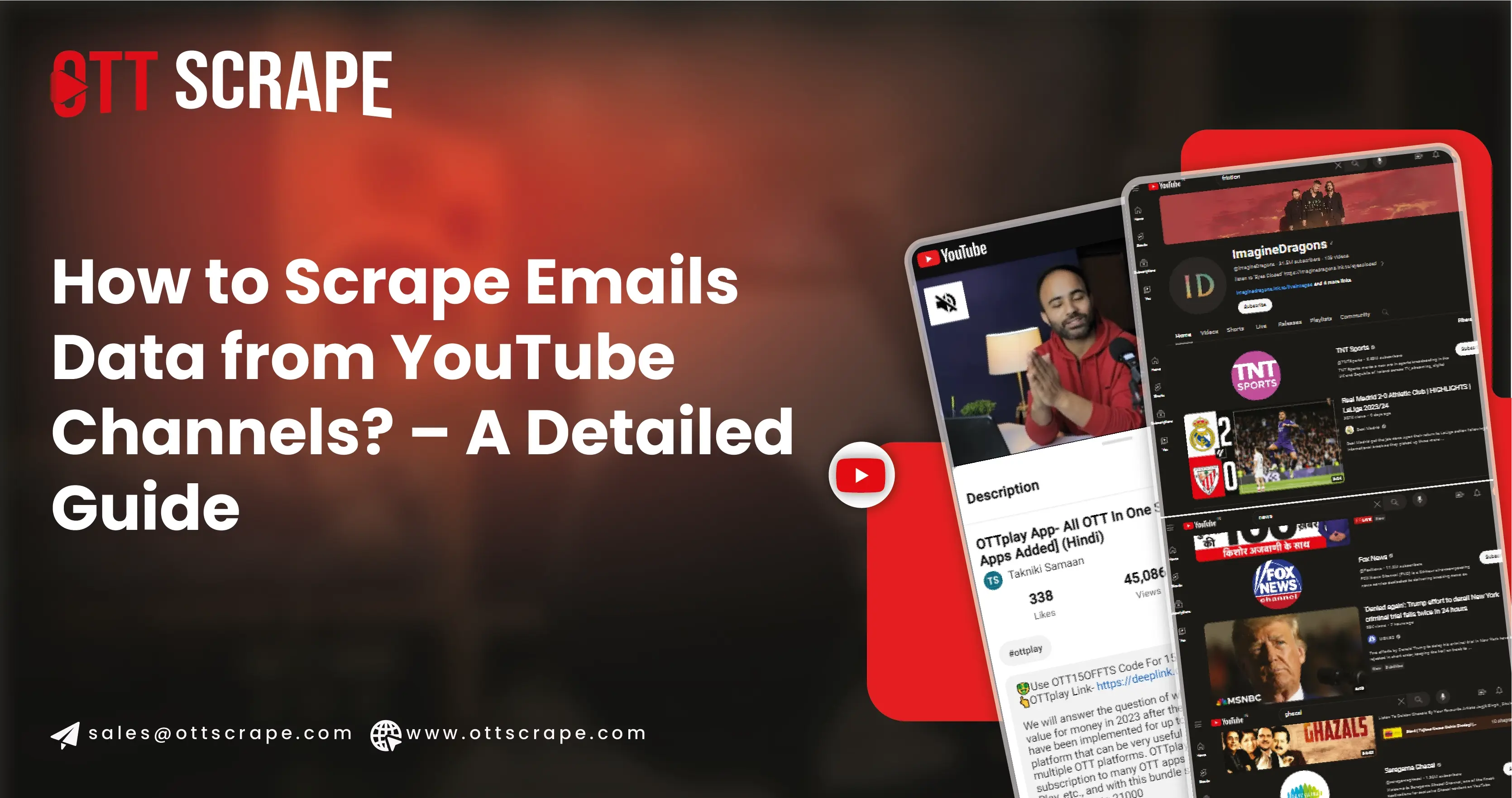 Scrape Ott Emails App Data from YouTube Channels